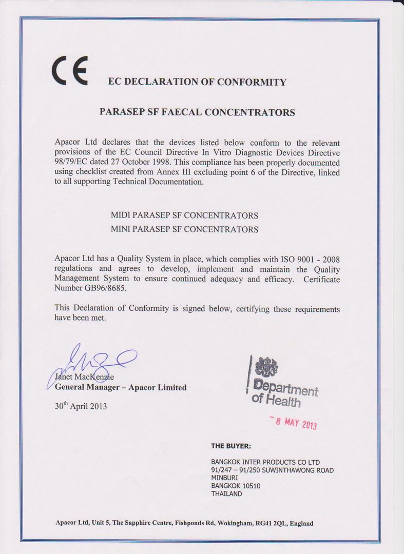 Faecal Occult Blood (FOB) Parasitology & Repydtest